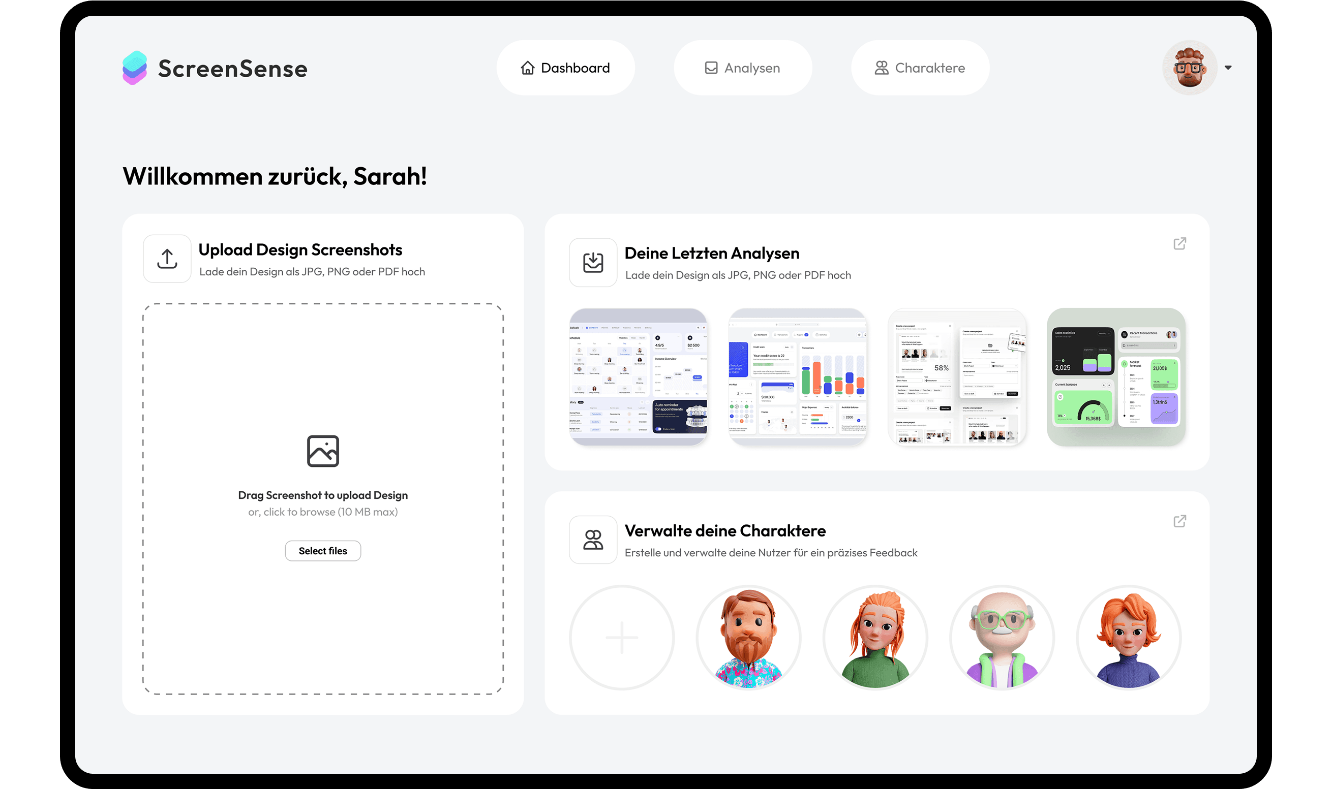 ScreenSense Dashboard Preview